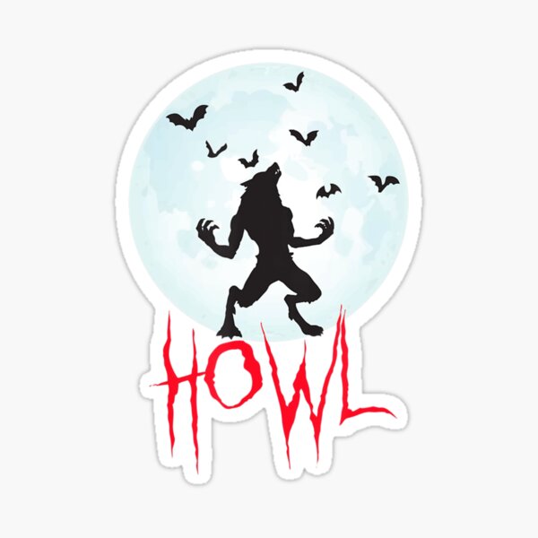 "Halloween Werewolf Howl Fright Night Party S" Sticker for Sale by ...