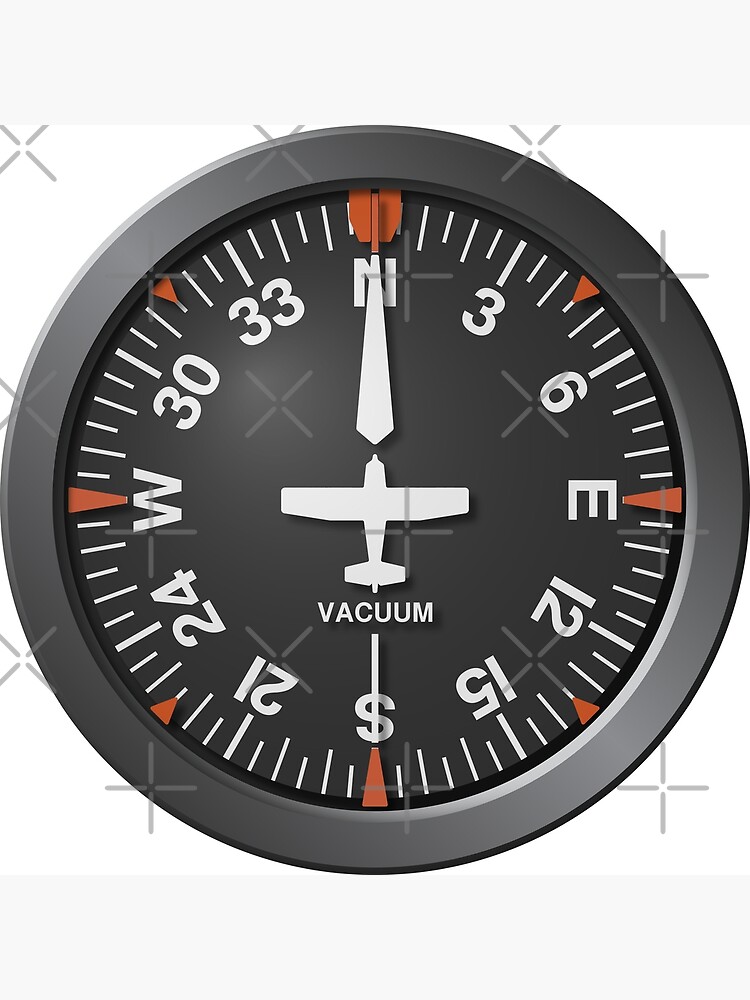 "Heading Indicator 3D – Heading North" Art Print by TheArtPilot | Redbubble