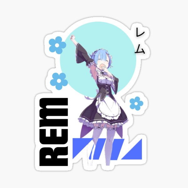 "Re: Zero Rem Blue Flower Design" Sticker for Sale by Aureo- | Redbubble
