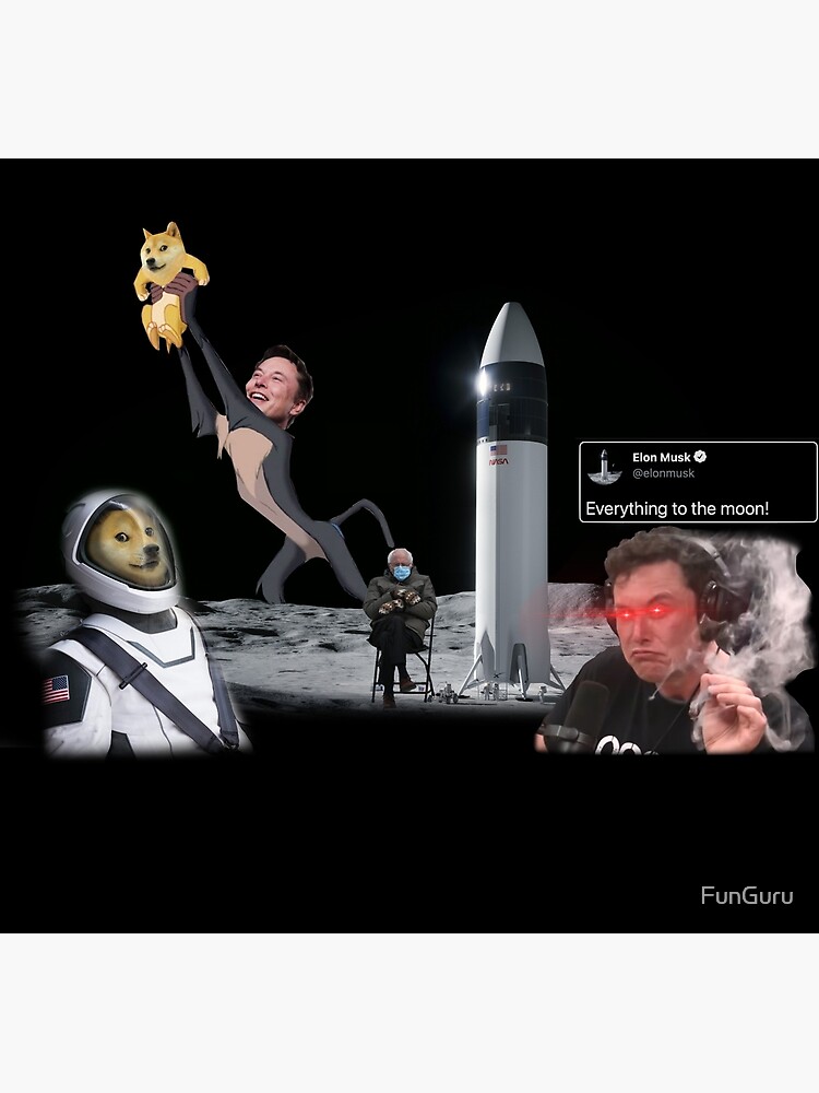 "Everything to the Moon! Elon Musk Meme" Art Print for Sale by FunGuru ...