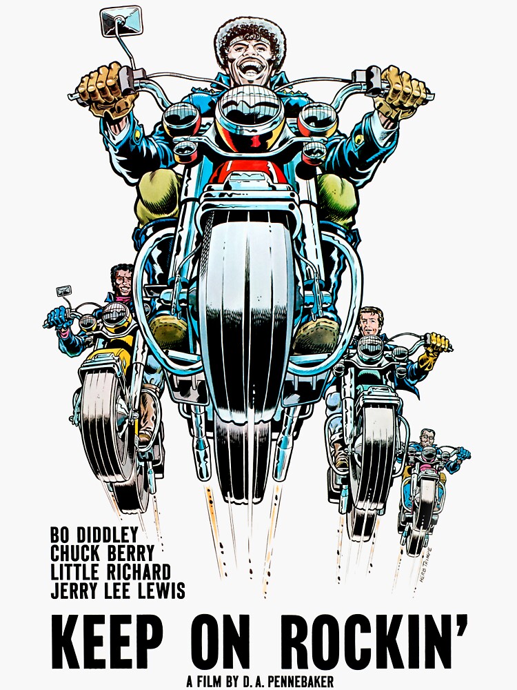 "Keep On Rockin'" Sticker for Sale by VintageHangups | Redbubble