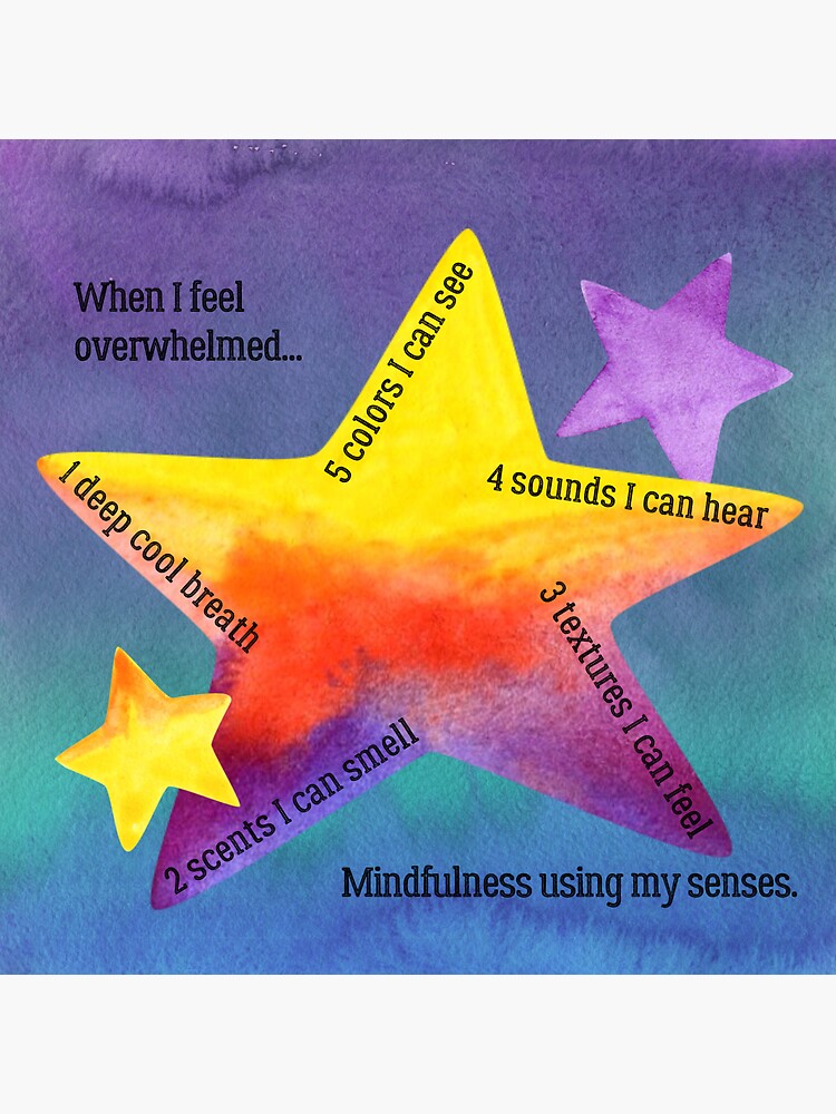 "Mindfulness using the five senses for children, calming down strategy ...