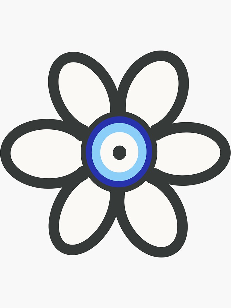 "Evil Eye Flower Sticker" Sticker for Sale by holbert-designs | Redbubble