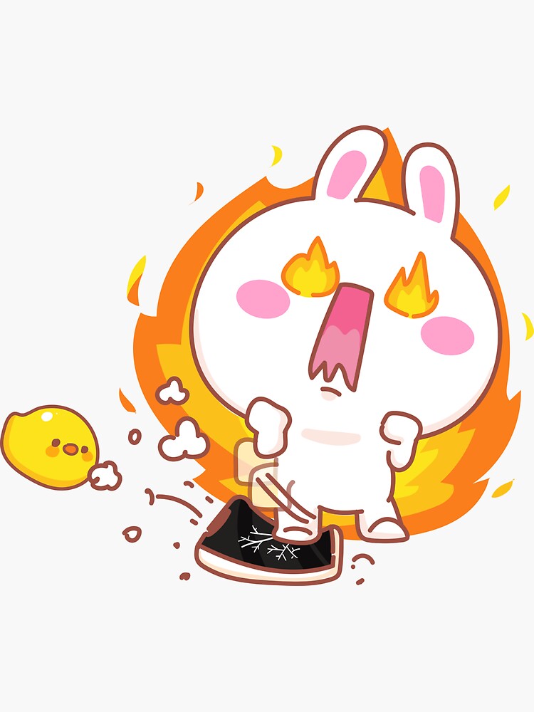 "Angry Bunny" Sticker for Sale by AnimalColors | Redbubble