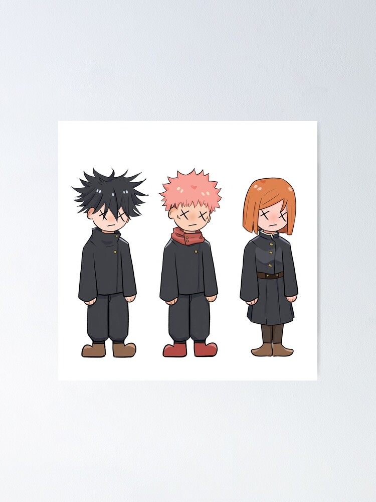 "Jujutsu Kaisen Trio XX (Yuji, Megumi, Nobara) " Poster by aeniina ...