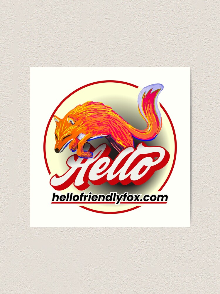 "Hello Friendly Fox Jumping Fox Drawing" Art Print by friendly-fox ...