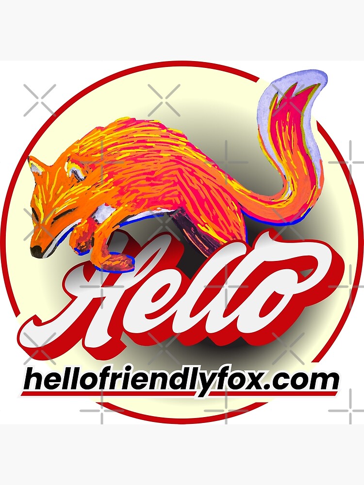 "Hello Friendly Fox Jumping Fox Drawing" Art Print by friendly-fox ...