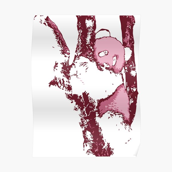 Póster «Diseño de oso panda rosa. oso en un árbol» de EmilyKajal ...