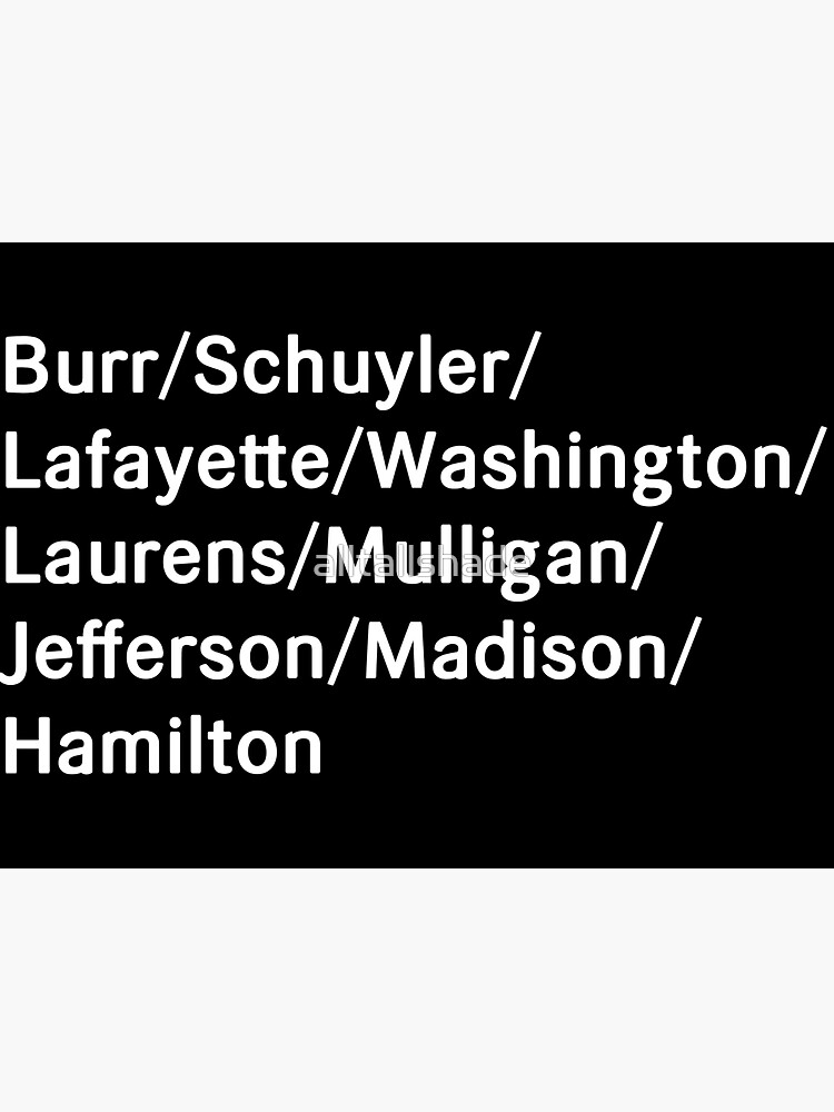 "Hamilton Names" Sticker for Sale by alltallshade | Redbubble