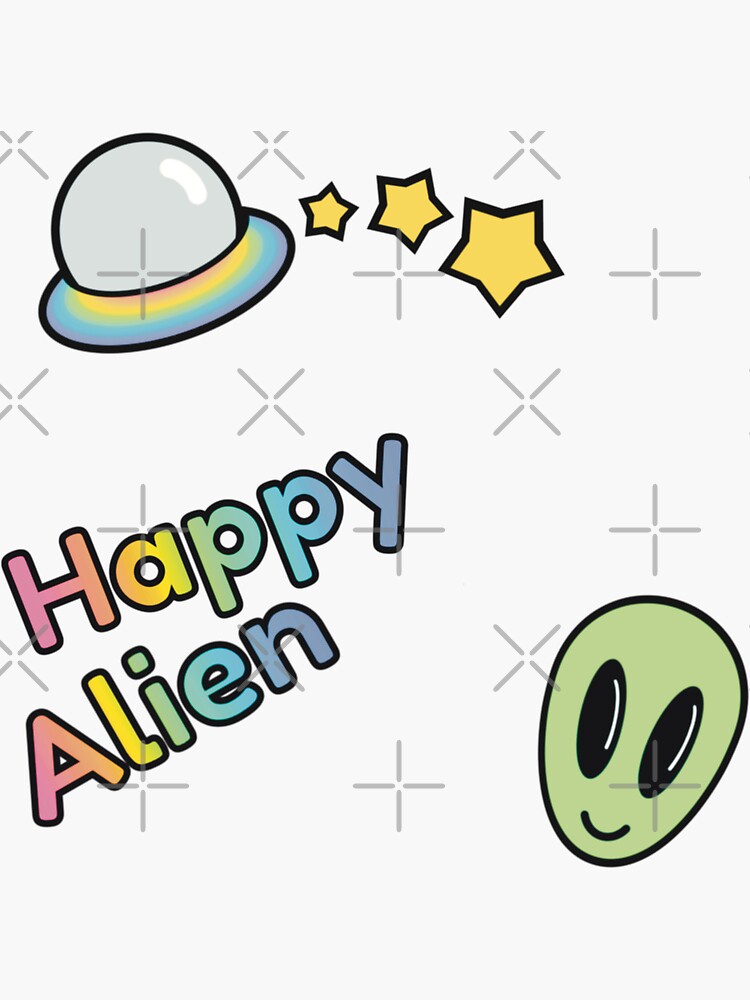 "Happy Alien" Sticker for Sale by mudraconis12 | Redbubble