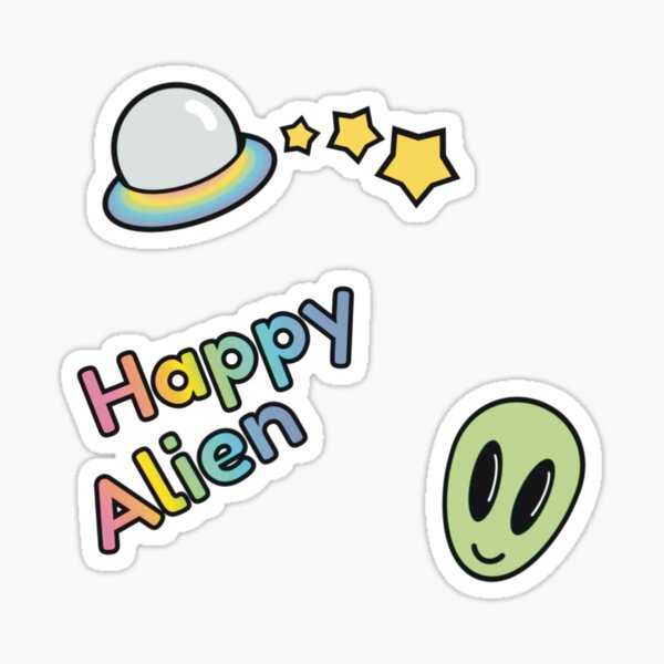 "Happy Alien" Sticker for Sale by mudraconis12 | Redbubble