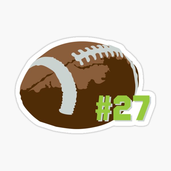 "#27 Football Sticker" Sticker for Sale by KyleeRaigan | Redbubble