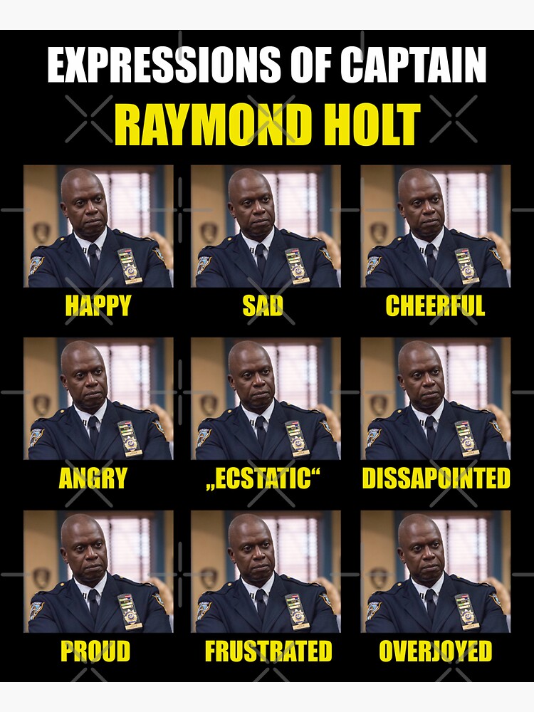 "Expressions of Raymond Holt - Brooklyn Nine Nine " Sticker for Sale by ...