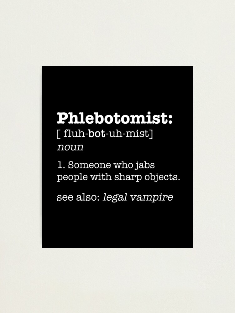 Lámina fotográfica «Definición de flebotomista / Objetos afilados ...