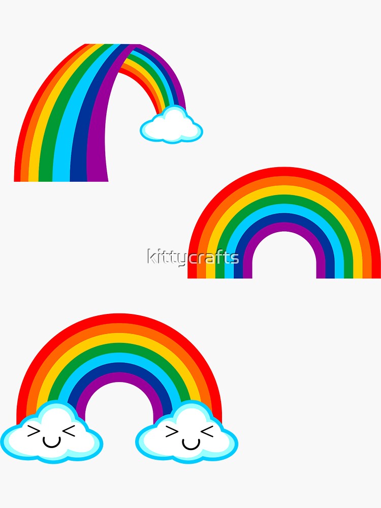 "Set Of 3 Rainbows Sticker Pack" Sticker for Sale by kittycrafts ...