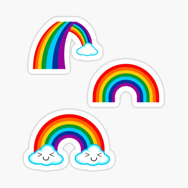 "Set Of 3 Rainbows Sticker Pack" Sticker for Sale by kittycrafts ...