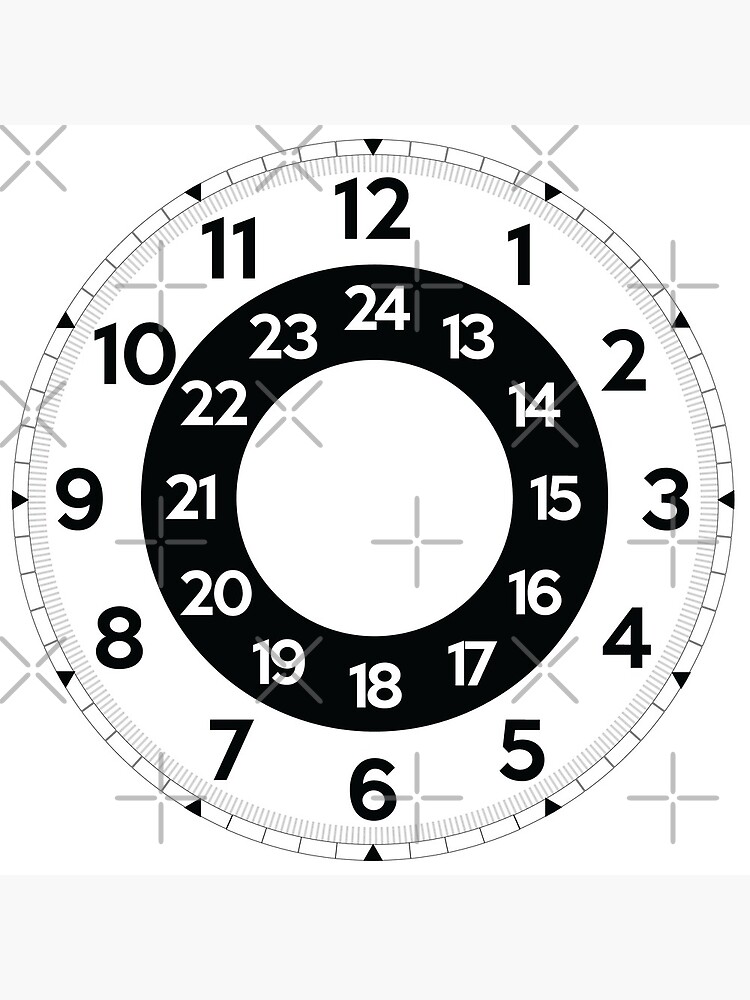 "24 Hour" Clock for Sale by Yorkiedesign | Redbubble
