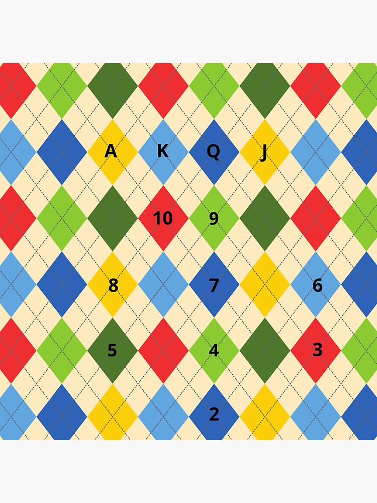 "DIAMOND PATTERN NUMBERS AND LETTERS" Sticker by nuffluv | Redbubble