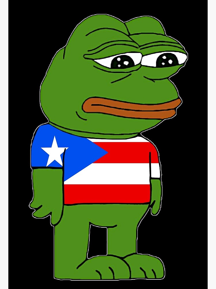 "Puerto Rican Sad Pepe Frog" Art Print for Sale by Slav-Art | Redbubble