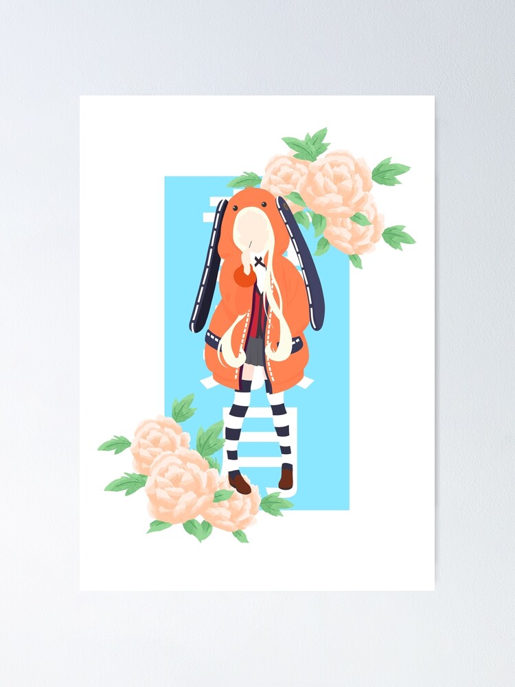"Runa Yomozuki - Kakegurui minimalist anime print - floral version ...