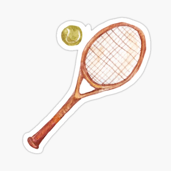 "Tennis racket with tennis ball" Sticker for Sale by lisenok | Redbubble