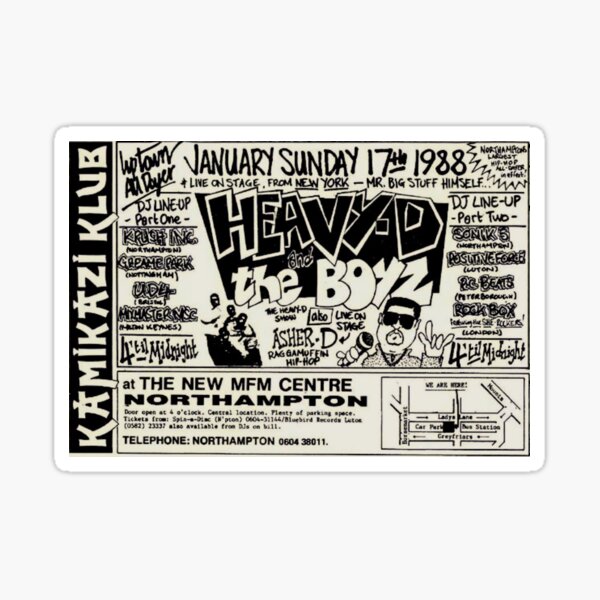 "Heavy D & The Boyz Classic Flyer" Sticker by fromthestreets | Redbubble