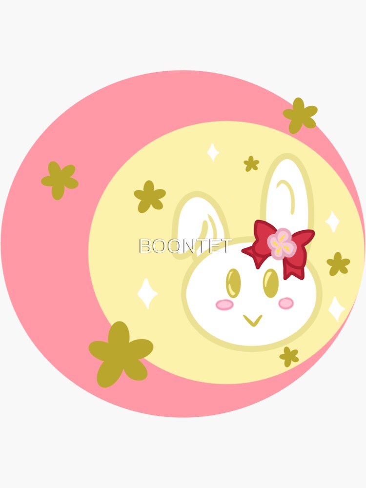 "kawaii anime moon bunny" Sticker by BOONTET | Redbubble