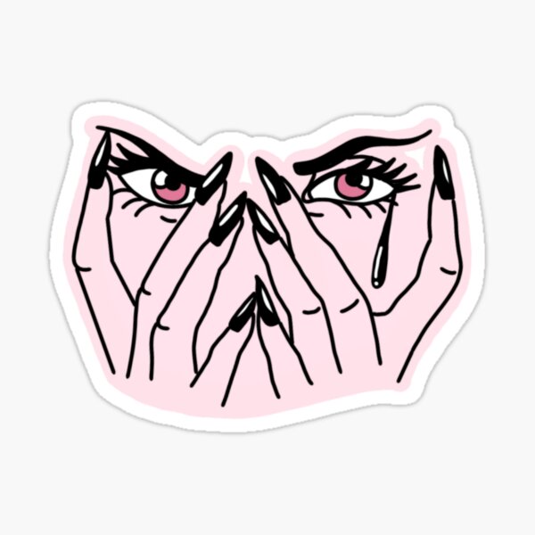 "crying eyes - tattoo design." Sticker for Sale by luananishimura ...