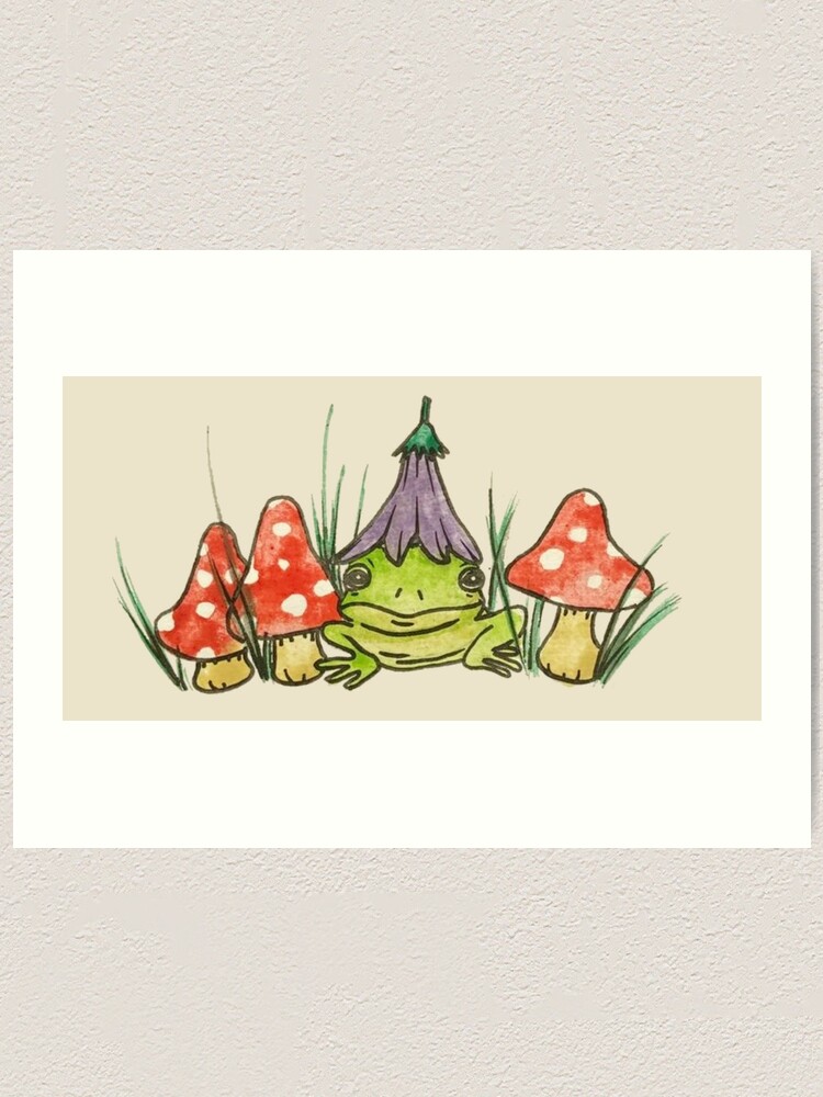 "cottagecore frog - watercolor" Art Print for Sale by artwitheliserb ...