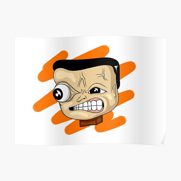 Póster «Funky cabeza grande con diseño de dibujos animados deslumbrado ...