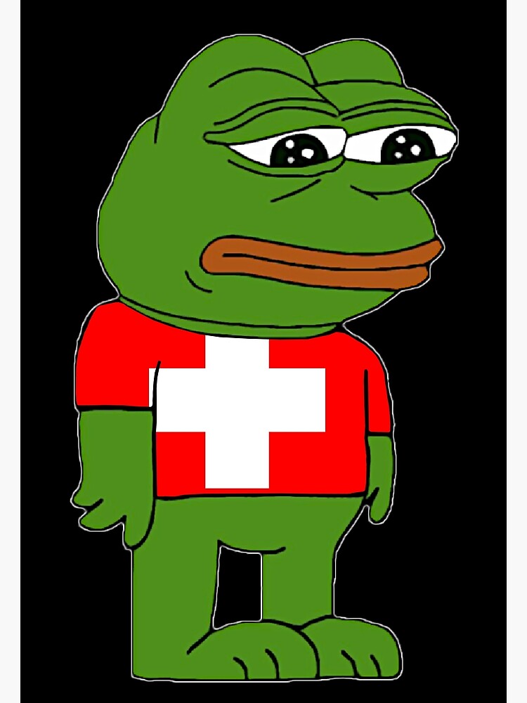 "Swiss Sad Pepe Frog" Art Print by Slav-Art | Redbubble