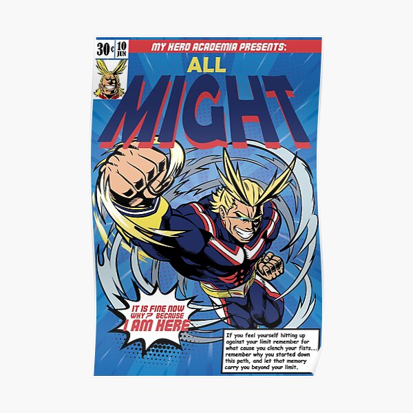 Póster «MY HERO ACADEMIA (BNHA): ALL MIGHT COMIC» de FunGangStore ...