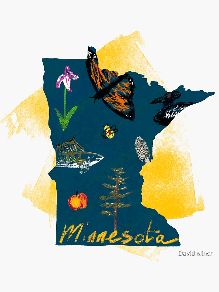 "Minnesota State Symbols" Sticker by davidpwminor | Redbubble