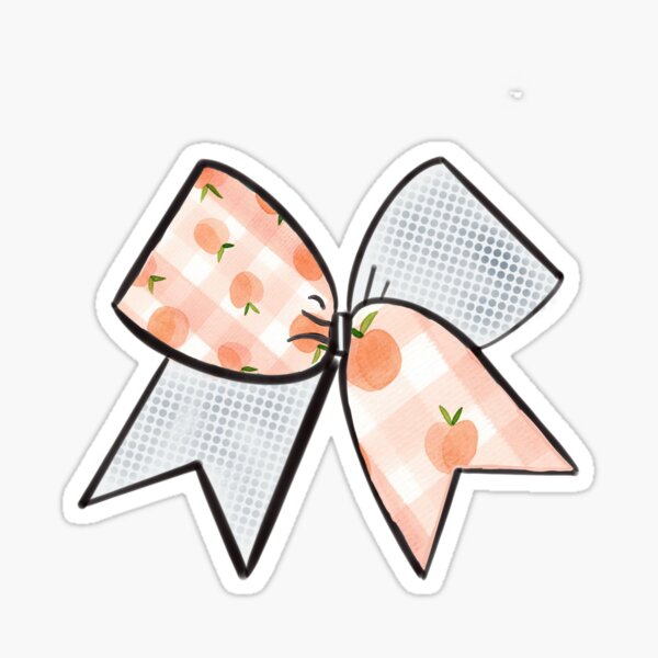 "Peaches cheer bow" Sticker by Rockytopdesign | Redbubble
