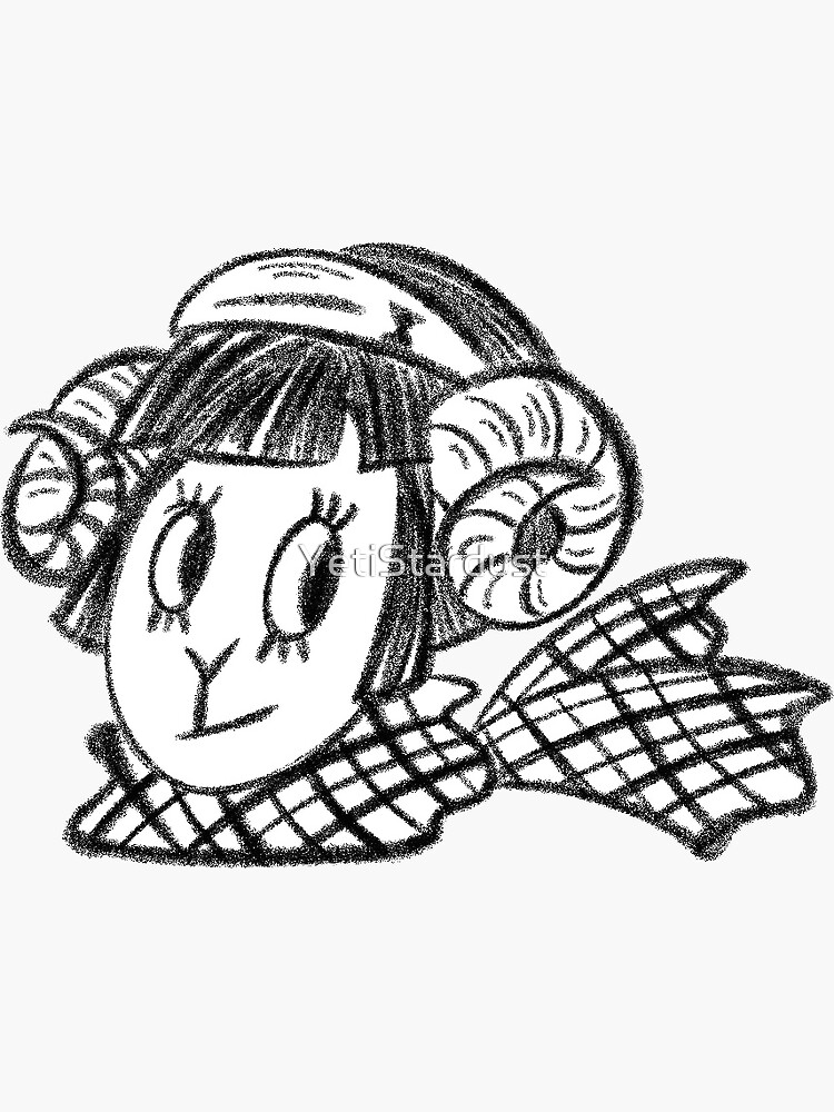 "Muffy [ B+W ]" Sticker for Sale by YetiStardust | Redbubble