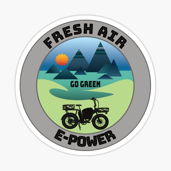 "GO-GREEN E-BIKE FRESH AIR RUNNER BIKE FAT TIRE BIKE" Sticker for Sale ...