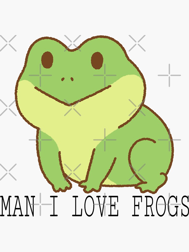 "Man I love frogs design cute frog design " Sticker by riceayoj | Redbubble