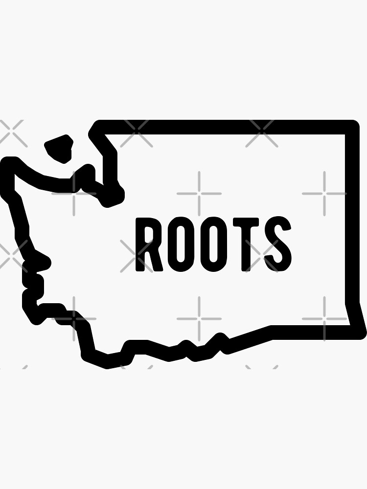 "Roots Washington State Outline" Sticker by KarebearsTees | Redbubble