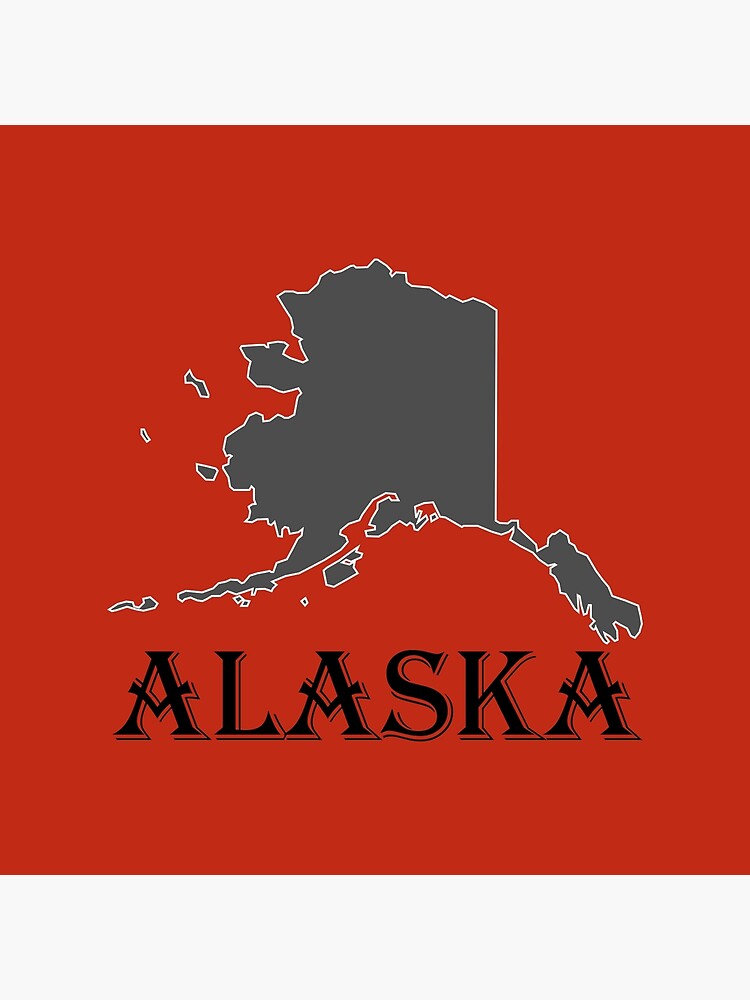 "Grey map of Alaska" Poster by greenclover077 | Redbubble