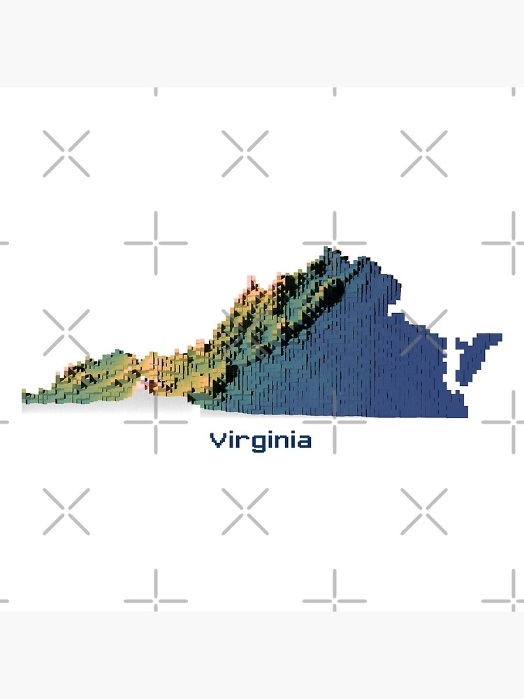 "Virginia Elevation Tiles - Digitally Rendered Map" Poster by cstats ...