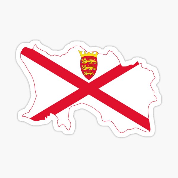 "Flag Map of Jersey " Sticker for Sale by abbeyz71 | Redbubble