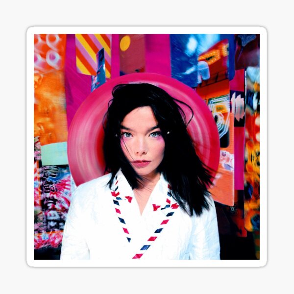 "Bjork Post " Sticker by InfluentialArt | Redbubble