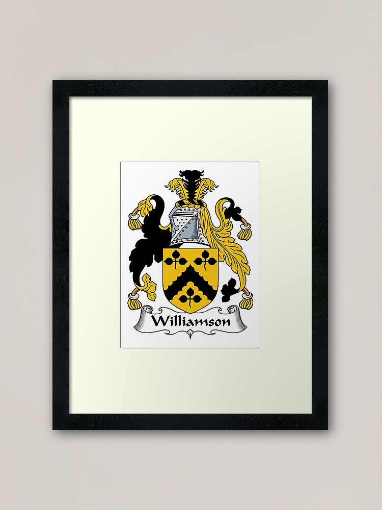 "Williamson Coat of Arms / Williamson Family Crest" Framed Art Print ...
