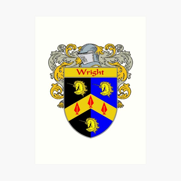 "Wright Coat of Arms / Wright Family Crest" Art Print by IrishArms ...