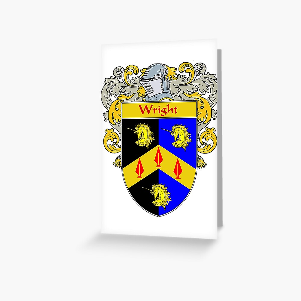 "Wright Coat of Arms / Wright Family Crest" Greeting Card by IrishArms ...