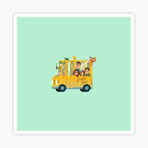 "Happy Bus Journey" Sticker by HappinessPlus | Redbubble