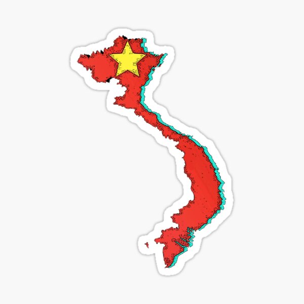 "Vietnam Map With Vietnamese Flag" Sticker for Sale by Havocgirl ...