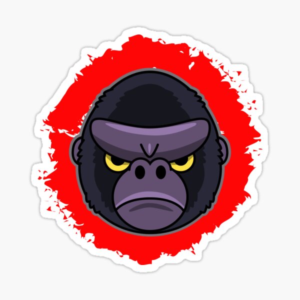 "Gorilla Head" Sticker for Sale by yompang | Redbubble