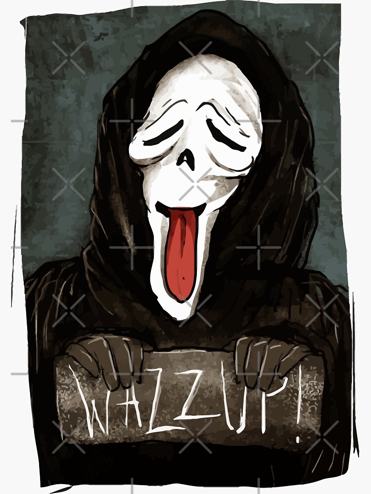 "Ghostface Wazzup Classic Color" Sticker for Sale by deathanarchy ...