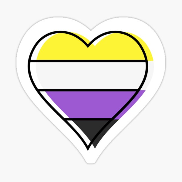 "Heart - Non-Binary Flag" Sticker for Sale by pomeranianshop | Redbubble